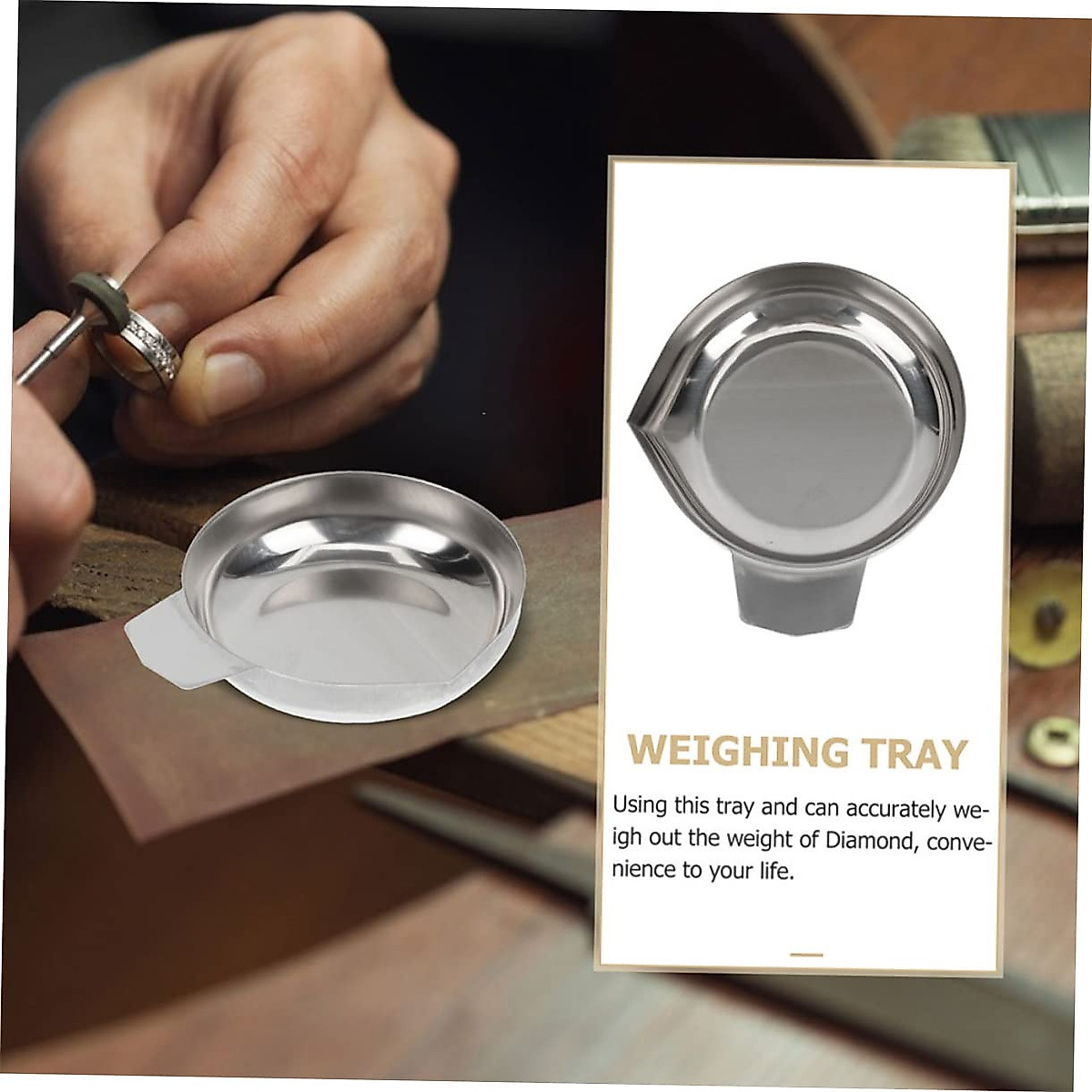 Weigh Boats 2pcs Stainless Steel Weighing Pan Laboratory Weighing Plate Weigh Gram Stainless Steel Metal Trays Plastic Jewels Aluminum Tray Household Scale Tray Weighting Gadget