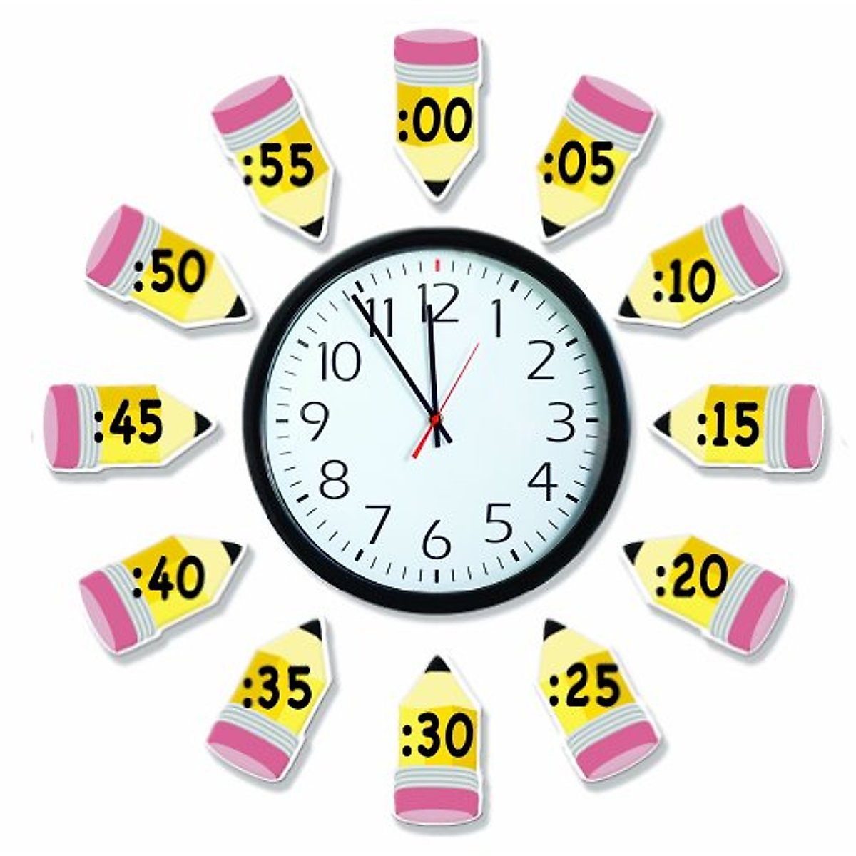 Eureka 'Telling Time' Bulletin Board Analog Clock Practice, 4pc, 17'' W x 24'' L, Model Number: 847423-AWZM