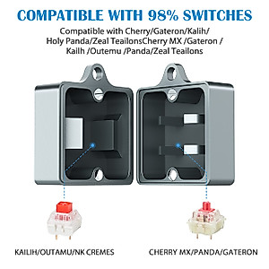 HONKID Switch Opener Aluminum Keyboard Switch Opener for Cherry MX Gateron Kailh Box Outemu Akko and Panda Mechanical Switches with Metal Magnet (Grey)