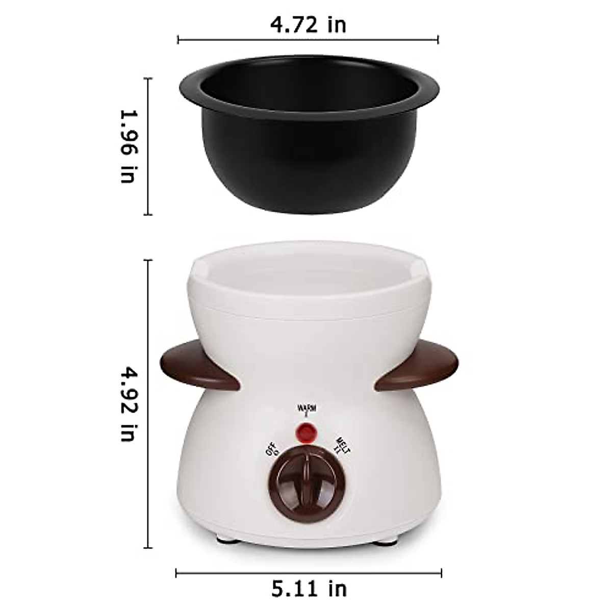 Micnaron Chocolate Fondue Pot, Electric Chocolate Melting Pot, Chocolate Maker Chocolate Marshmallow Candy Melting Warming Fondue Set Dipping Pot with 10pcs Forks & Removable Pot for Party, White