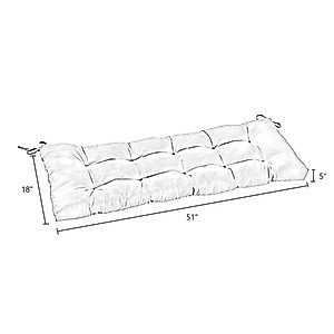 South Pine Porch Outdoor 51x18-inch Bench Cushion, 1 Count (Pack of 1), Roma Stripe