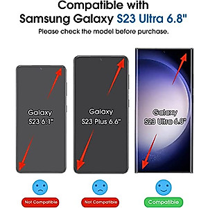 amCase (2 Pack) Clear Case [Anti-Yellowing] Compatible with Samsung Galaxy S23 Ultra 5G (6.8", 2023), Support Wireless Charging, Shockproof Protective