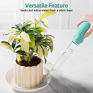 U-Taste 1.5oz Angled Turkey Baster - 228.2℉ Heat Resistant Food Grade Tritan and Silicone Large Octopus Bulb Baster Set with Cleaning Brush for Cooking Basting Meat Poultry Beef Chicken (Aqua Sky)