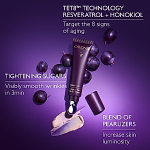 Caudalie Premier Cru Anti-Aging Under Eye Cream - Targets Dark Circles, Fine Lines, and Deep Wrinkles - Firming, Plumping, and Hydrating, 15mL