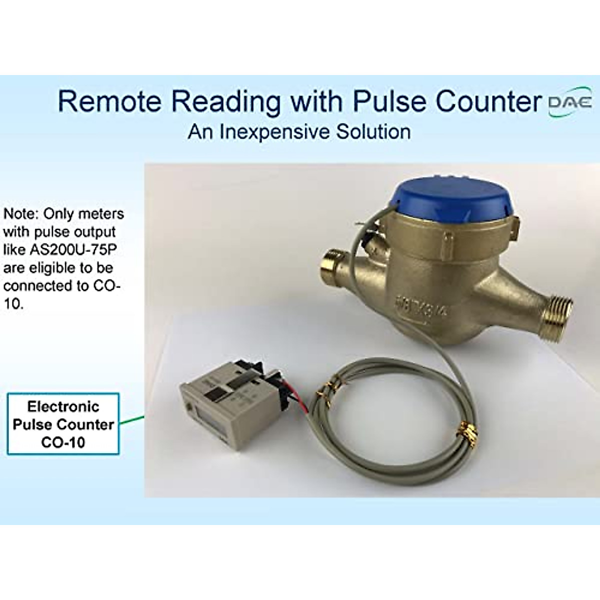 DAE AS200U-75 Water Meter, 3/4" NPT Couplings, Measuring in Gallons