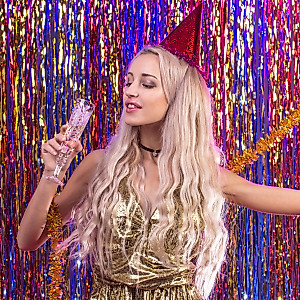 Mr. Pen- Metallic Foil Curtains, Purple Backdrop, 3.3 x 8.3ft, Purple Tinsel Backdrop, Foil Fringe Curtains Party Decorations, Tinsel Curtain Backdrop, Foil Curtain Backdrop, Birthday Door Decoration