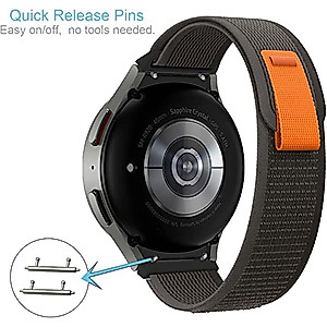 WINGLE 4 Pack Band for Samsung Galaxy Watch 7 6 5 4 FE Band Watch 6 Classic 5 Pro 4 Classic Band 44mm 40mm 47mm 43mm 45mm 46mm 42mm Men Women, No Gap Trail Alpine Loop Woven Nylon Sport Watch Strap