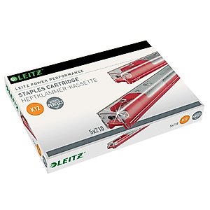 Leitz 55940000 K12 Stapler Cartridge, Strong Steel, Length 12 mm, 1050 Staples, 80 Sheet Capacity - Red