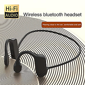 schicj133mm Bone Conduction Headphones - BL09 Bluetooth Earphone IPX5 Life Waterproof Long Standby Stereo Wireless Hanging-Ear Bone Conduction Headset for Sports - Black