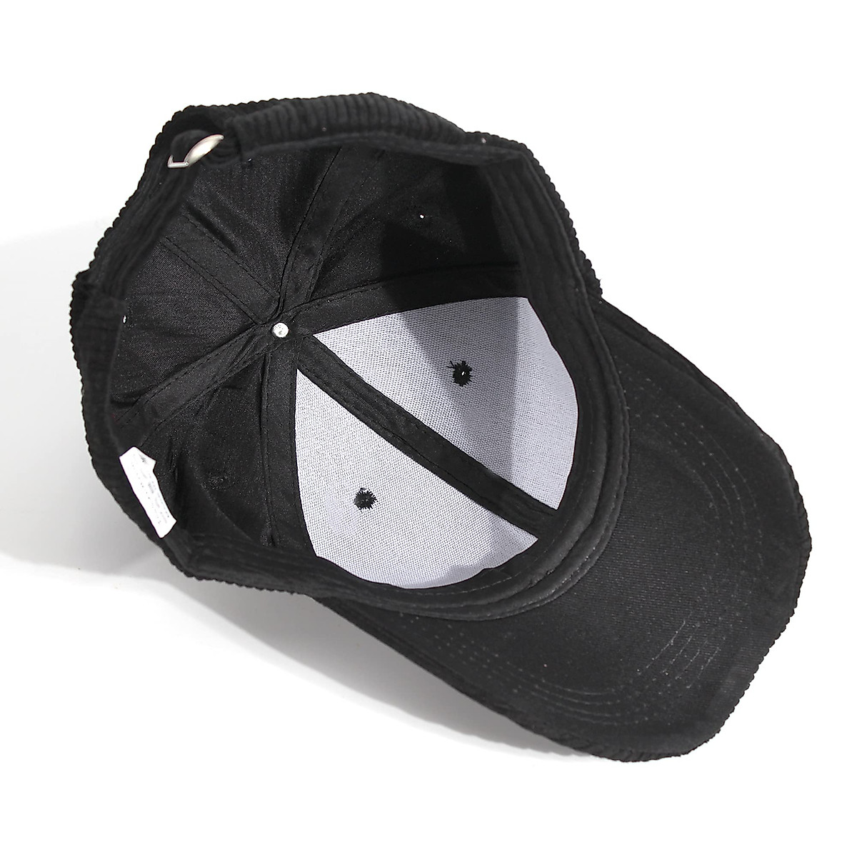 LABANCA Unisex Corduroy Cotton Baseball Caps Solid Low Profile Adjustable Baseball Cap Classic 6 Panels, Black