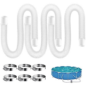 PLULON 3 Pieces Swimming Pool Replacement Hose,1.25Inches Diameter Replacement Hose, Kinkproof PE,Pool Filter Replacement Hose Compatible with filter Pump 330 GPH, 530 GPH, and 1000 GPH