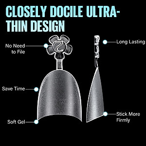 TOMICCA Short Oval Nail Tips, 240Pcs Acrylic Full Matte Nail Tips, 12 Sizes No C Curve Fake Half Cover Nail Tips for Nail Extension Salon Home DIY