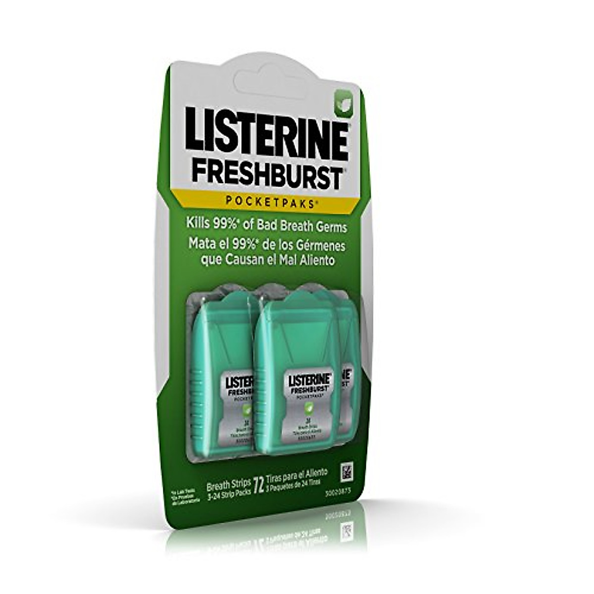 Listerine PocketPaks Breath Strips, Fresh Burst, 72 Count (Pack of 2)