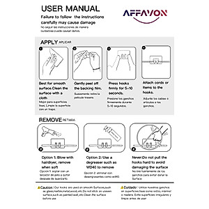 AFFAVON 25pack Outdoor Lights Clips with Adhesive Strips - Waterproof, UV-Resistant, No-Damage, Tool-Free Installation Gutter Hooks for Christmas, Patio,Garden Balcony Decor,Cable Holders for Hanging