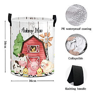 Cute Farm Animals Storage Bin, Waterproof Oxford Fabric Clothes Basket Organizer for Laundry Hamper,Toy Bins,Gift Baskets, Bedroom, Clothes,Baby Nursery