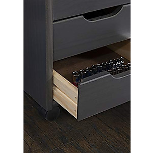 Linon Home Decor Products Corinne Six Drawer Storage, Grey Rolling Cart