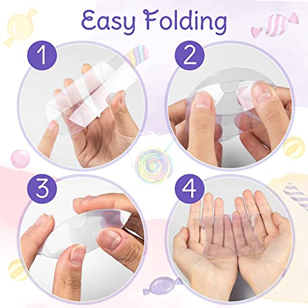 ISKYBOB 50 Pieces Plastic Pillow Box Mini Gift Candy Treat Transparent Packing Boxes Party Favors