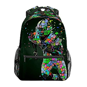 KIOPLYET American Football College Bookbag School Bag Business Laptop Backpack Travel Hiking Daypack Large Diaper Bag for Adult