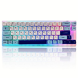 AHHC PBT Keycaps, Japanese Custom Keycaps, XVX Profile Keycaps Full Set for Cherry MX Switches Mechanical Keyboards, Thick Keyboard Keycaps with Key Puller (Blue)