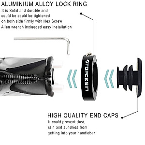 TOPCABIN Bike Grips,Ergonomic Design Bicycle Grips Widen Holding Rubber Bike Handlebar Grips with Aluminum LockGrips for Bike Mountain Road MTB (Rubber White (1 Pair))