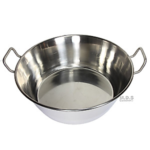 Cazo Stainless Steel Large 16" Heavy Duty Caso Para Carnitas Acero Inoxidable- Flat Surface