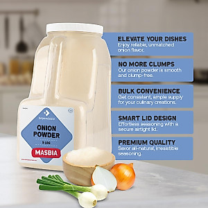 Dependable Food Onion Powder - 5 Lb. Container - Kosher Bulk Seasoning for Chefs, Restaurants, and Culinary Enthusiasts - Perfect for Sauces, Gravies, Soups, Dips & More - 100% Natural, Non-GMO, Granulated Onion Powder