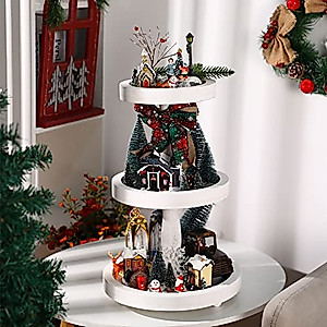 Nuanchu 3 Tier Cupcake Stand Holder Three Tier Serving Tray Cupcake Stand White 3 Cupcake Tower for Dessert Table Party Farmhouse Display Tea Cake Birthday Wedding