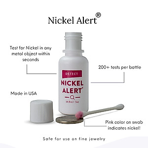 Nickel Alert Single Bottle - Perform 200+ At-Home DMG Spot Tests for Nickel in Metal (Jewelry, Watches, Buttons, Buckles) - Jewelry Test Kit for Nickel Allergy Protection