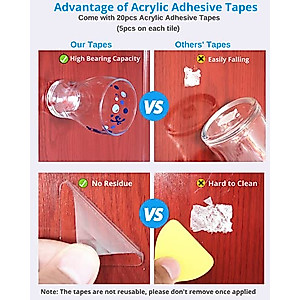 Lecerent Full Length Wall Mirror with Acrylic Adhesive Tapes, 4pcs Frameless Body Mirror Tiles for Bedroom Bathroom Home Gym Closet Door