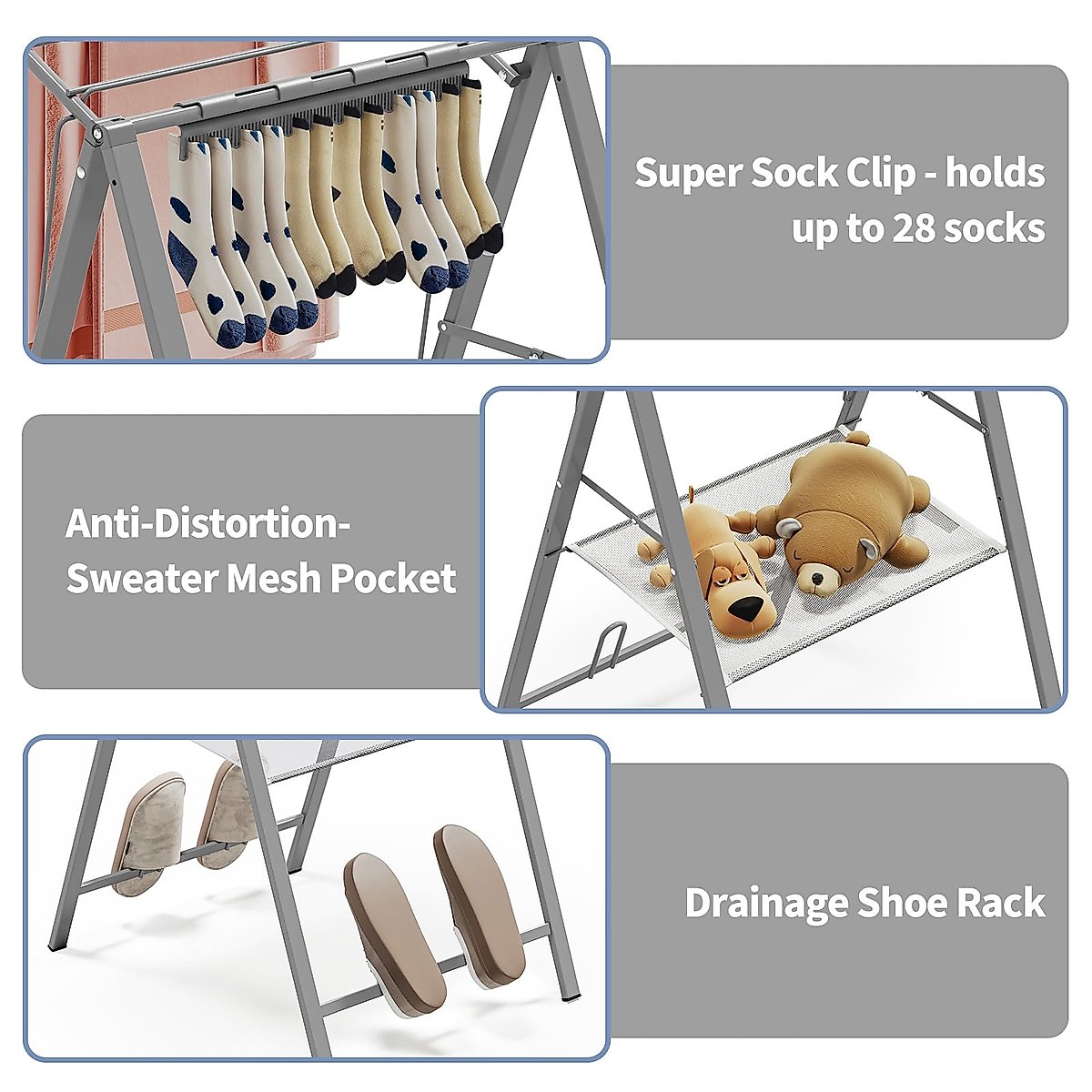 APEXCHASER Ultra Thin Drying Rack – Foldable Clothes Drying Rack with Enhanced Capacity - Convenient and Space-Saving, with Adjustable Wings.