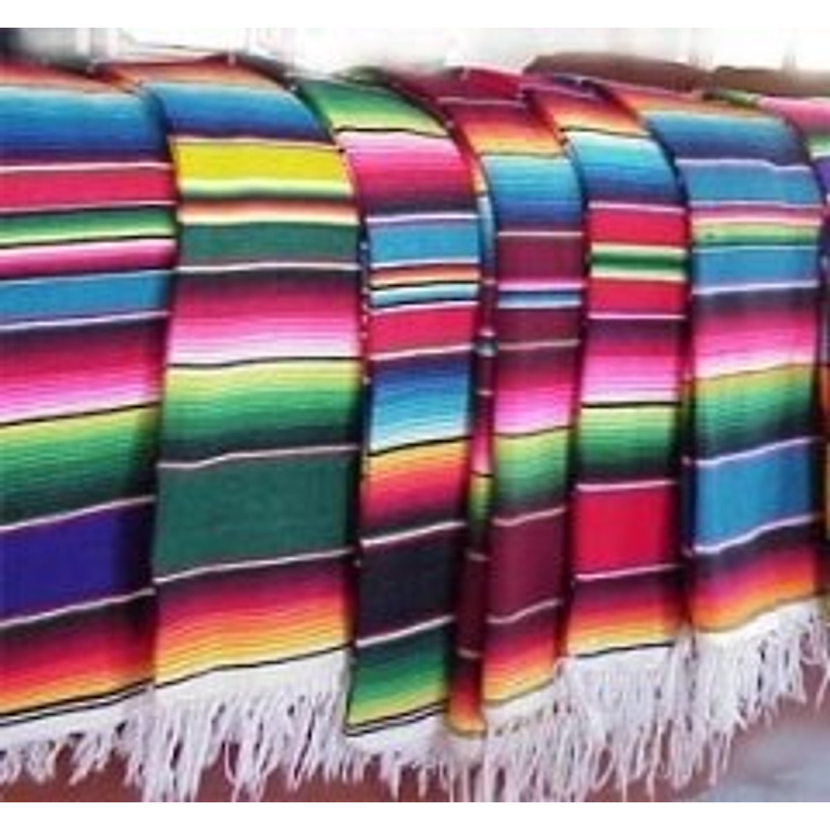 Roger Enterprises Large Authentic Mexican Serape Saltillo Blankets 7'/5'