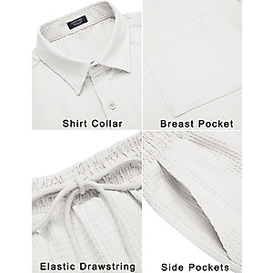 COOFANDY Men's Vacation Outfits Sets 2 Piece Button Up Shirt Hawaiian Short Sets