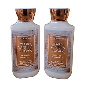 Bath and Body Works 2 Pack Warm Vanilla Sugar Super Smooth Body Lotion 8 Oz