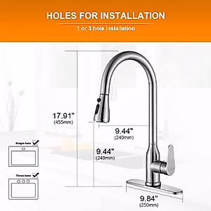 Touch Kitchen Faucet,KEER Smart Kitchen Sink Faucet with Pull Down Sprayer, Touch on Activated Kitchen Bar Sink Faucet Brushed Nickel, Stainless Steel