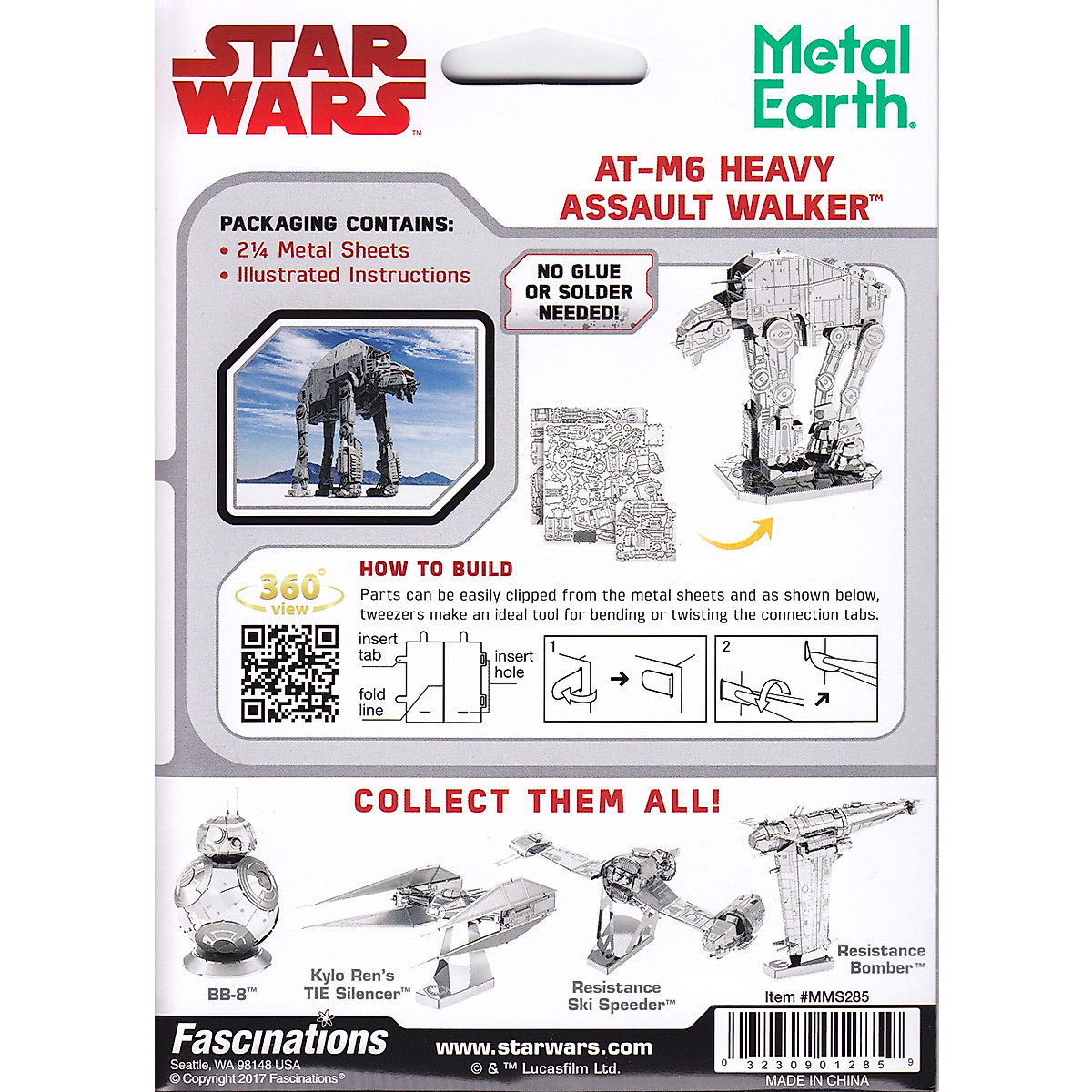 Fascinations Metal Earth Star Wars The Last Jedi at-M6 Heavy Assault Walker 3D Metal Model Kit