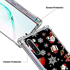 Edaobibuxk Fit for Samsung Galaxy Note 10 Phone Case Santa Snowman Gift Transparent Framework Case TPU Slim Bumper Clear Case