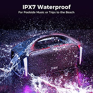 Tribit StormBox Blast Portable Speaker: 90W Loud Stereo Sound with XBass, IPX7 Waterproof Bluetooth Speaker with LED Light, PowerBank, Bluetooth 5.3&TWS, Custom EQ, 30H Playtime, Outdoor/Camping/Party
