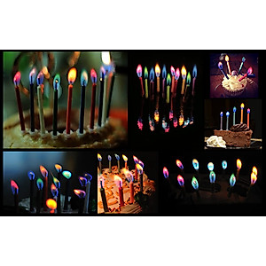 Amazing Colorflame Multicolor Happy Birthday Candles And Holders (12 Count)