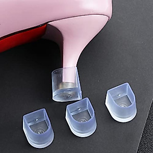 FRCOLOR High Heel Chair High Heel Chair Clear High Heel Protectors, 16pcs Heel Stoppers for Wedding Mates Bridesmaid Walking On Grass Uneven Floor 10-12mm Rubber Shoe Covers Shoe Heel Protectors