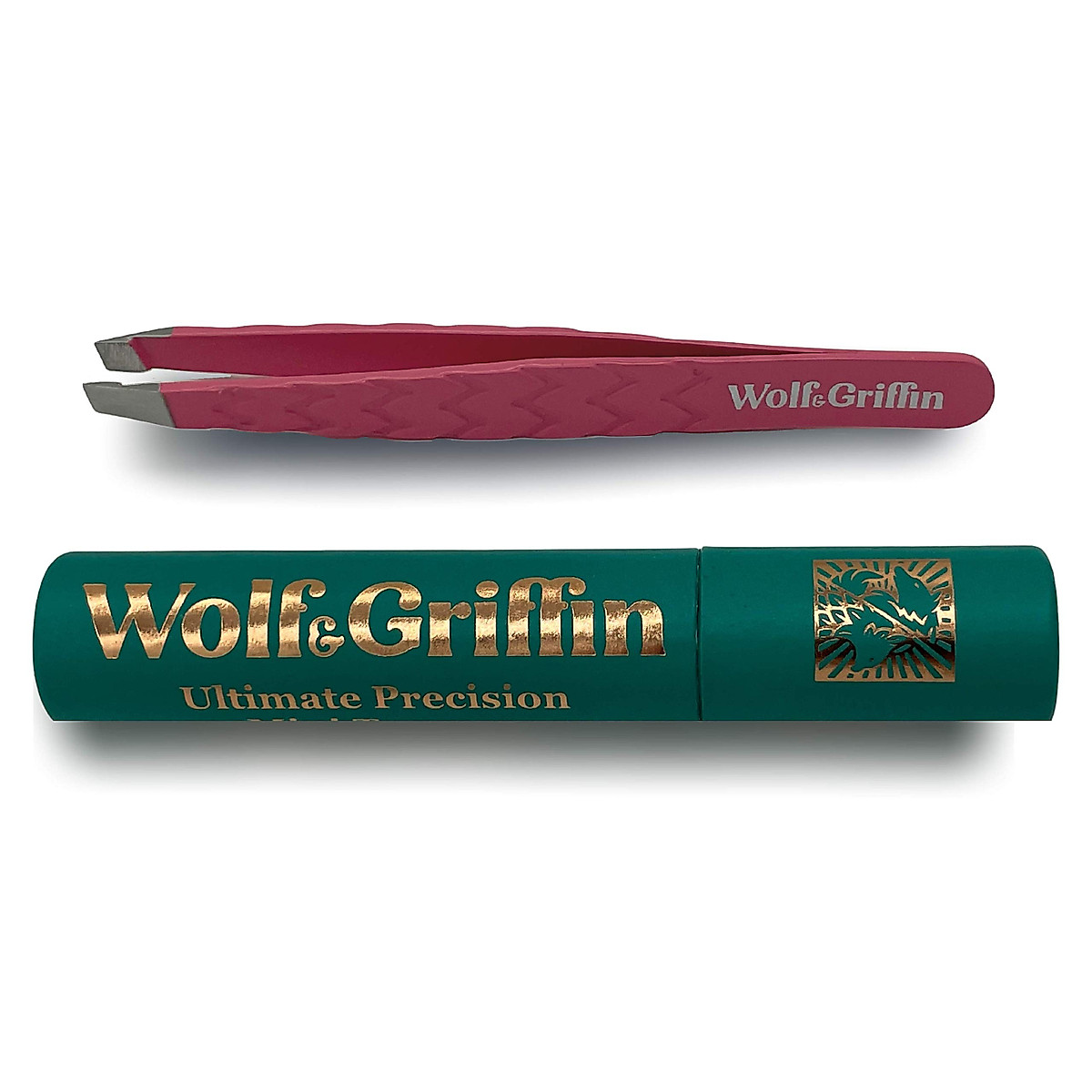 Wolf & Griffin Mini Tweezer | Professional Eyebrow Tweezers for Men & Women | Perfect for Facial Hair Removal | Stainless Steel