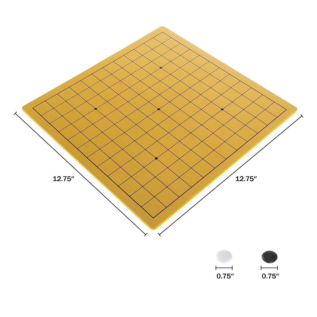 Go Board Game Set - Beginner's Two Player Strategy Game with Reversible Board and Melamine Pieces for Adults and Children