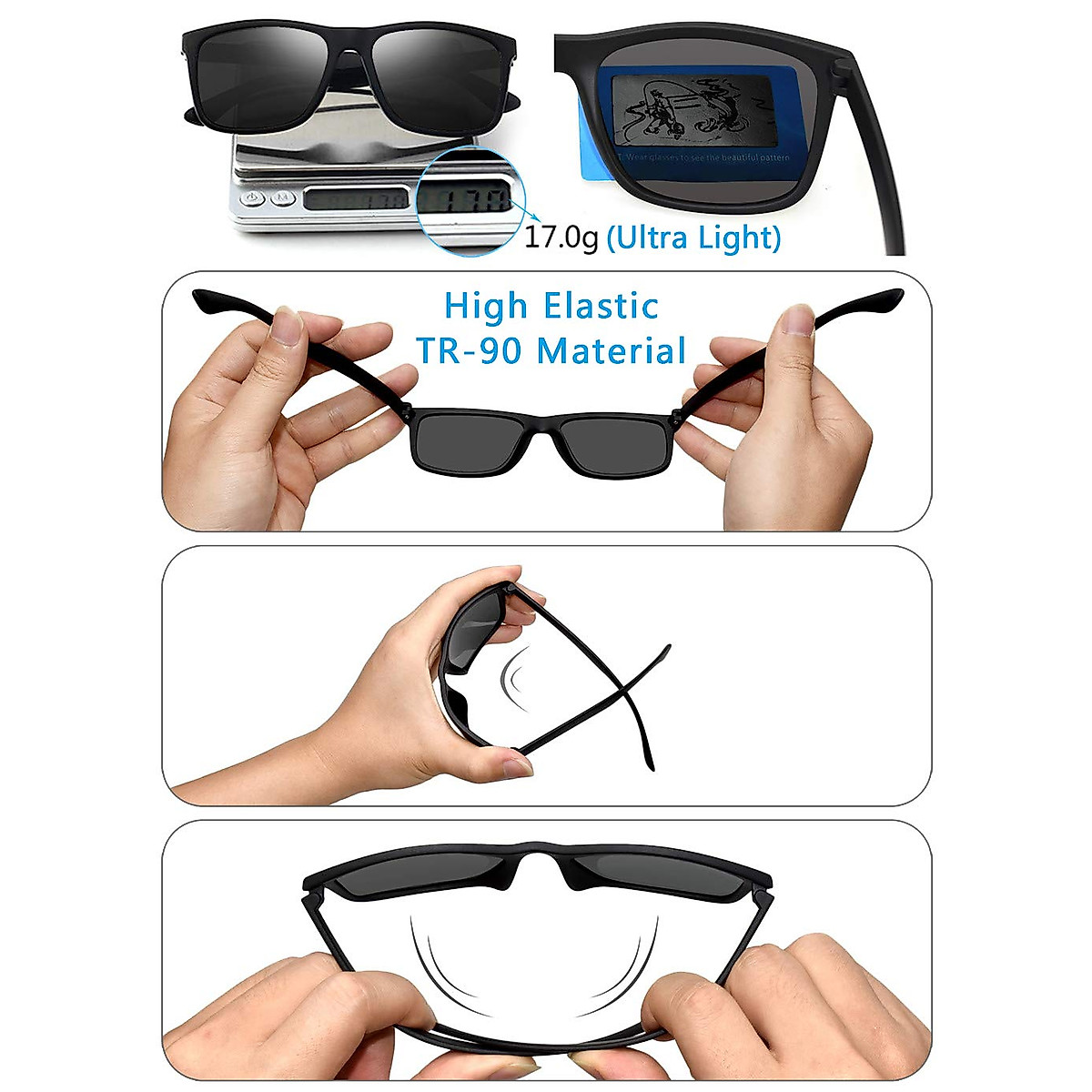 Lekesn Polarized Sunglasses for Men TR90 Unbreakable Mens Sunglasses Driving Sun Glasses For Men/Women