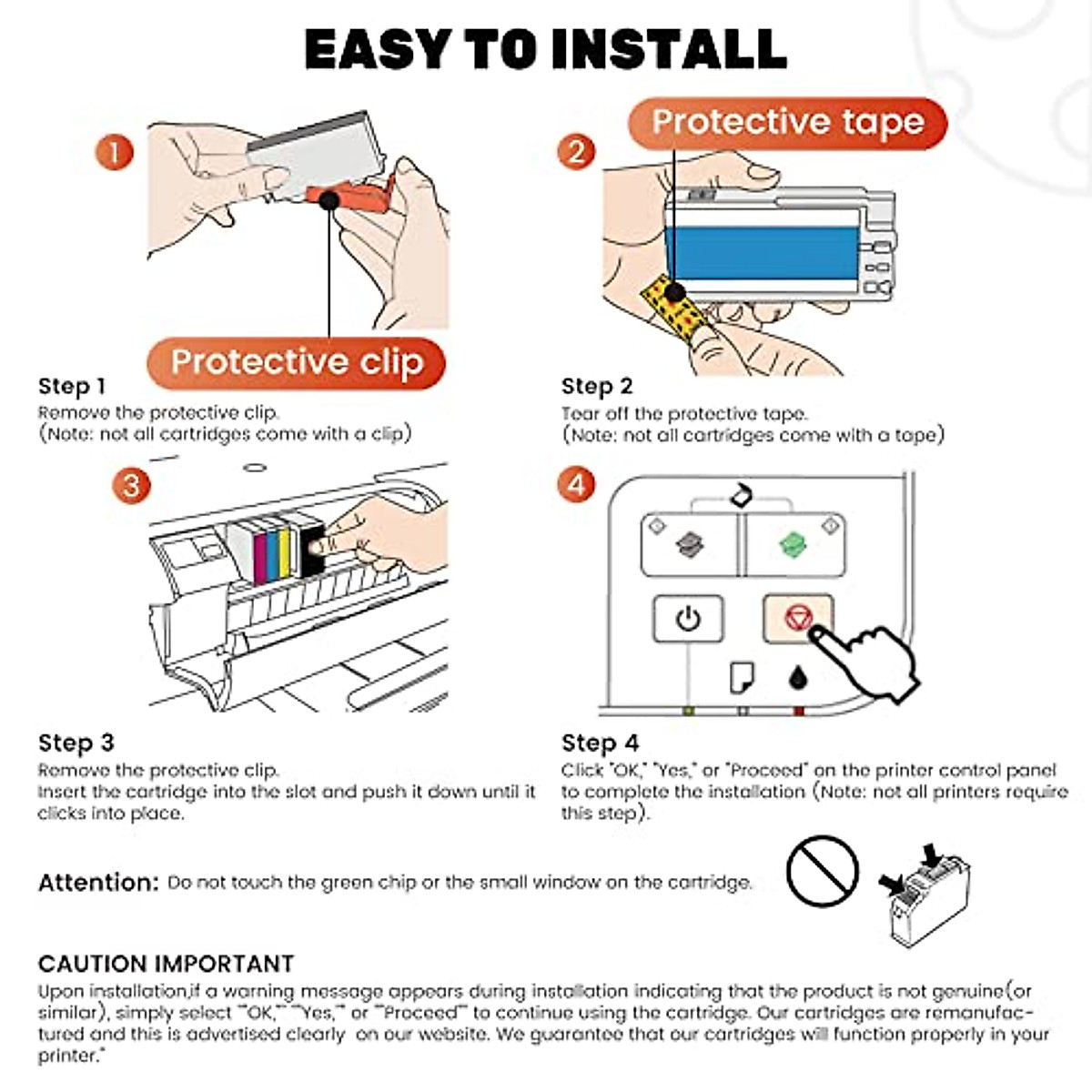 COCCINK 822XL Ink Cartridges for Epson 822 XL T822 for Workforce Pro WF-3820 WF-4830 WF-4820 WF-4833 WF-4834 Printer Ultra Combo Pack Remanufactured Printer Ink (Black Cyan Magenta Yellow, 4 Pack)