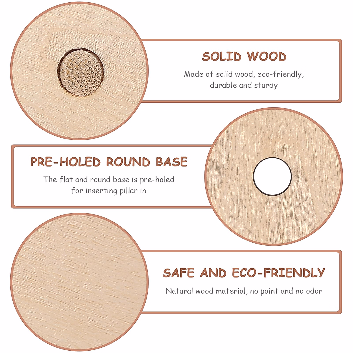 INOOMP 3pcs Display Stand Wood Wood Donut Stand Bar Wooden Donut Bagels Display Stand Holder Reusable Rustic Doughnut Board Holder for Baby Showersfor Wedding Birthday Treat Parties