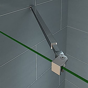 LukLoy Adjustable 700mm to 1200mm Telescopic Bar Support Bar Stabilizer Bracket for Walk in Shower Screen 6mm - 10mm Glass