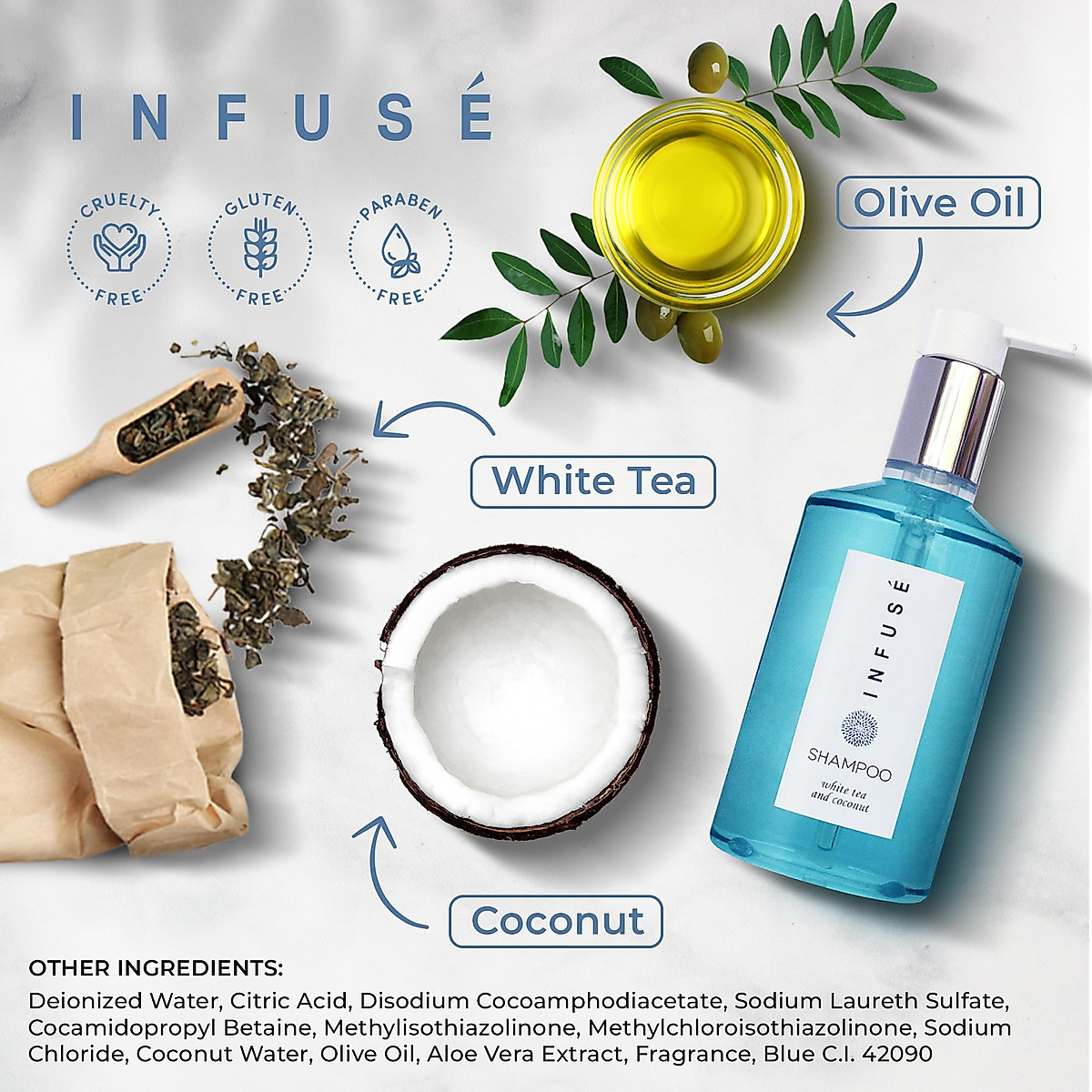 Terra Pure Infuse Shampoo, Retail Size Hotel Amenities, 10.14 oz. (Single)