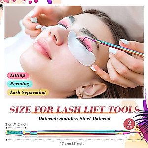 232 Pcs Lash Lift kit, 50 Lash Lift Rods Silicone Eyelash Pads 2 Eyelash Separator Tool with Separation Comb 100 Micro Swabs 50 Crystal Mascara Brushes 30 Pairs Eye Pads (Pink)