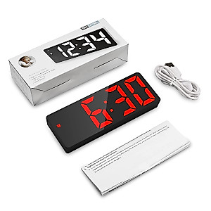 Olipiter Newest Digital Alarm Clock, LED Digital Clocks for Bedrooms, Electronic Desk Clock with Temperature Display, Adjustable Brightness, Voice Control, 12/24H Display for Home,Office