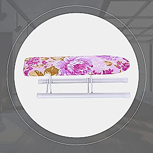 HisiLucky Mini Ironing Board Tabletop Portable Collar Ironing Board with Folding Legs for Household Dormitory Laundry Rooms, Pink