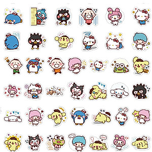 200Pcs Kawaii Stickers, Kittty Stickers Melody Kuromi Stickers for Kids Teens Adults, Water Bottles Stickers, Aesthetic Vinyl Waterproof Stickers for Laptop, Bumper, Skateboard, Phone